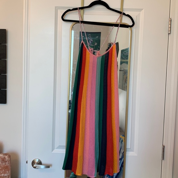 FARM Rio | Dresses | Farm Rio Orange And Blue Pleated Mini Sundress ...